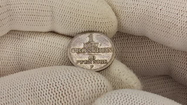 Саксония 1 новый грош или 10 пфеннигов 1856 года.