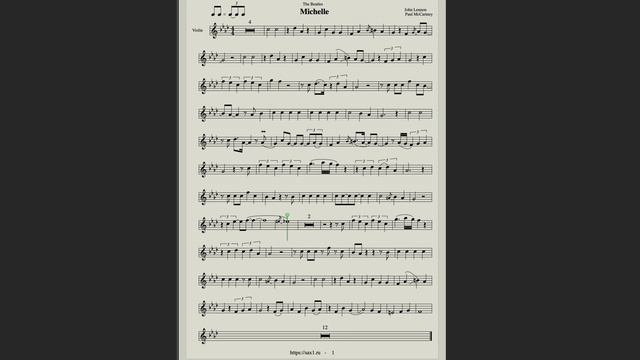 The Beatles - Michelle (Ноты для скрипки)