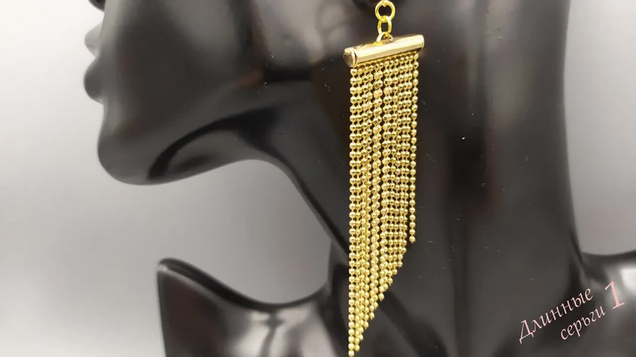 КАК СДЕЛАТЬ ДЛИННЫЕ СЕРЬГИ ЦЕПОЧКИ СВОИМИ РУКАМИ _ HOW TO MAKE LONG EARRING
