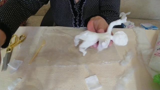 Ватная игрушка Фея. Мастер класс. Часть 2. Одежда.mp4