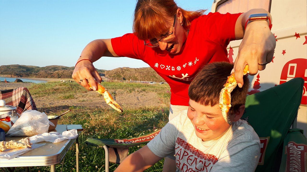 Видео с колес. Дегустация камчатского краба.