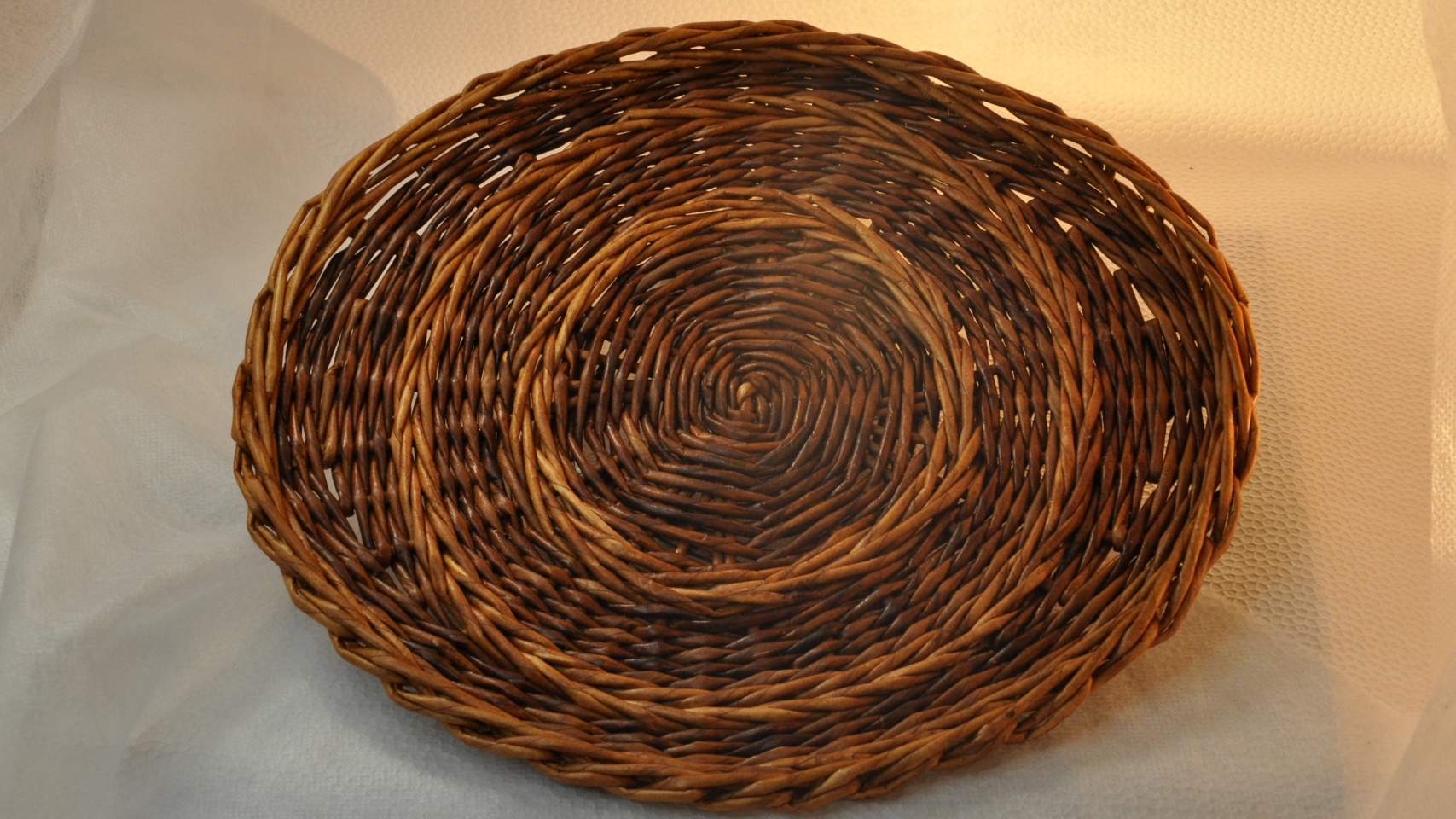 МК. Поднос Тарелка из бумажной лозы. #15