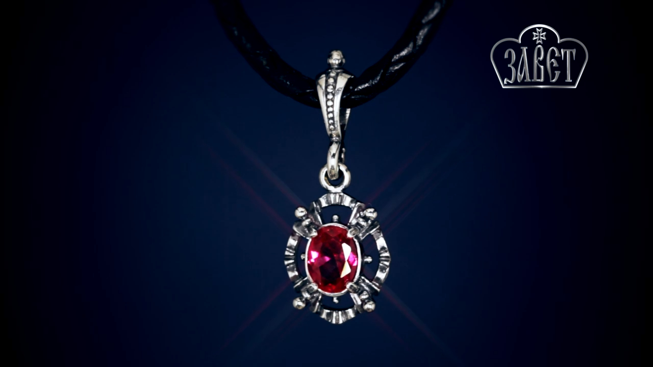 Подвеска Филигрань серебряная с рубином 45212
