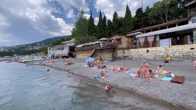 #7 ЯЛТА. Прогулка на теплоходе Шторм из Ялты в Гурзуф.Пляж отеля ИНТУРИСТ