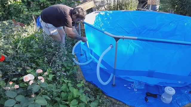 Установка каркасного бассейна