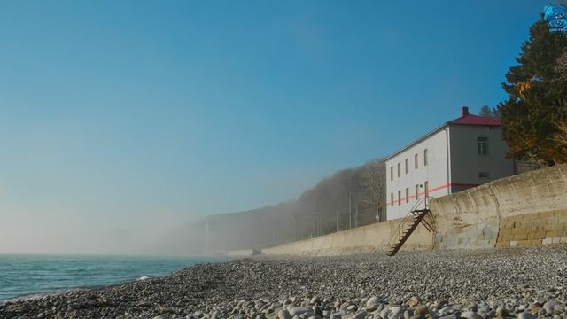 Туманный день на Черном море. Весна, 2024. #timelapse #таймлапс