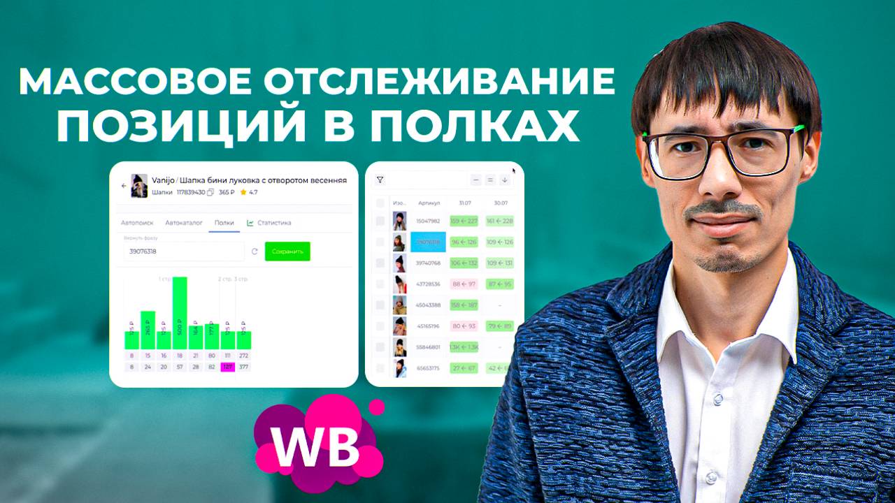 Отслеживание позиций в полках - автоматическая рекламная кампания ВБ. Товарный бизнес Wildberries