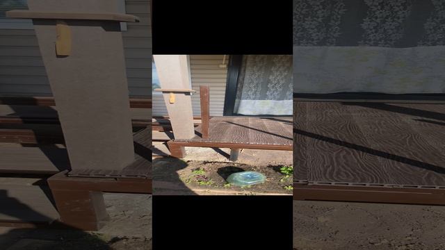 Замена старого крылечка на новое. Установка террасной доски ДПК и подготовка к установке ограждения.