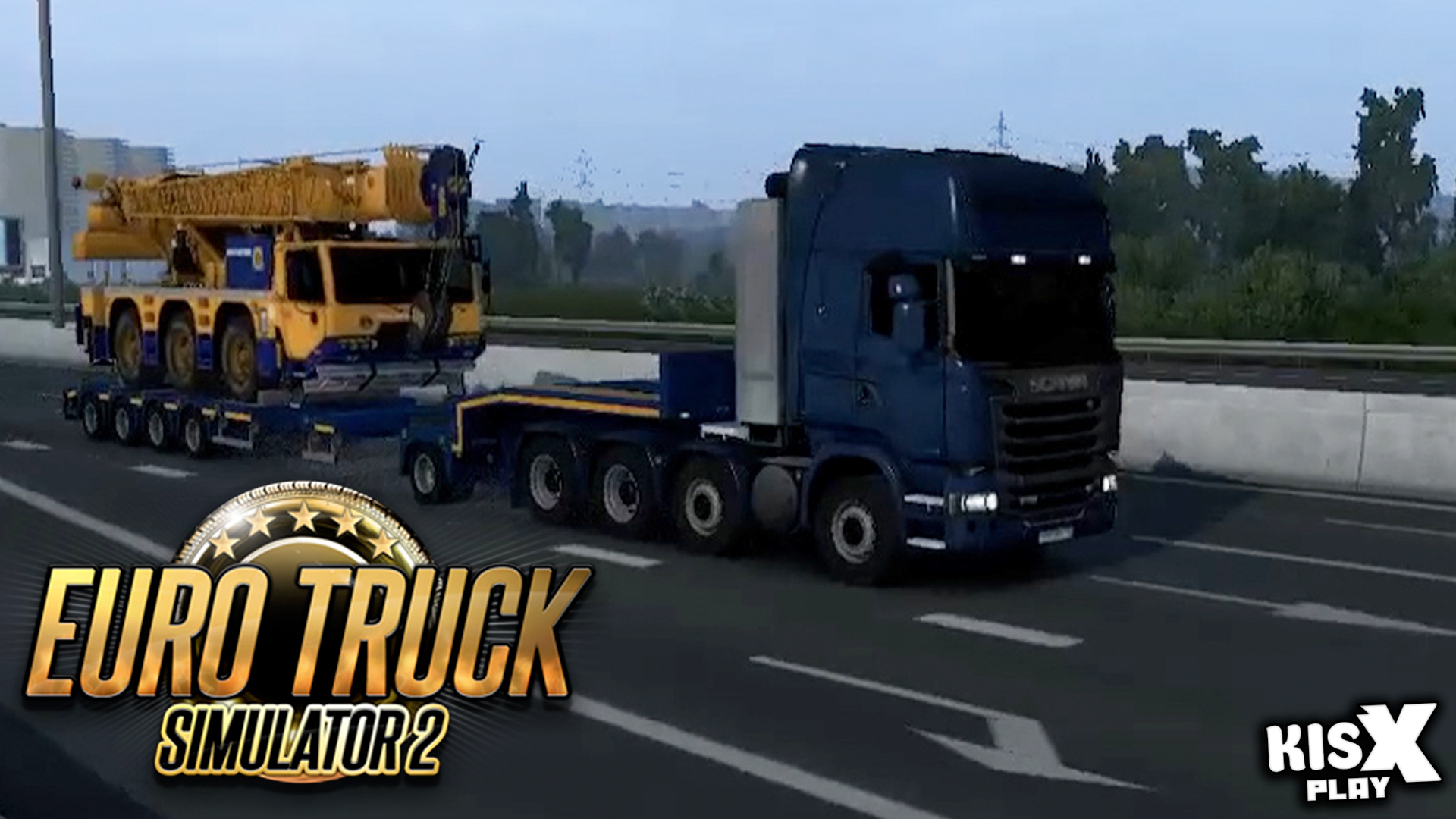 рейс СПб. - Псков / Везем автокран и другие приключения ➟ Euro Truck Simulator 2 #7 #ETS