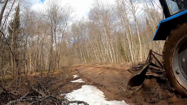 Ремонт дороги своими силами за свой счёт самодельным грейдером