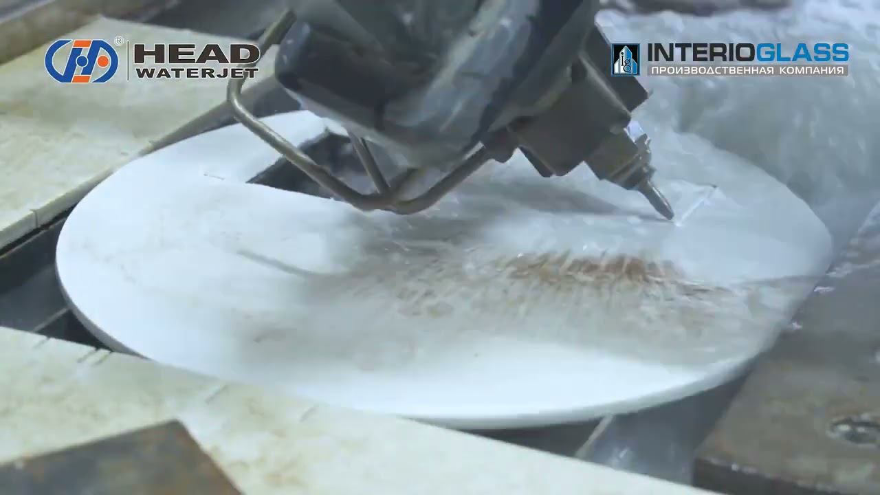 Резка камня на станке гидроабразивной резки