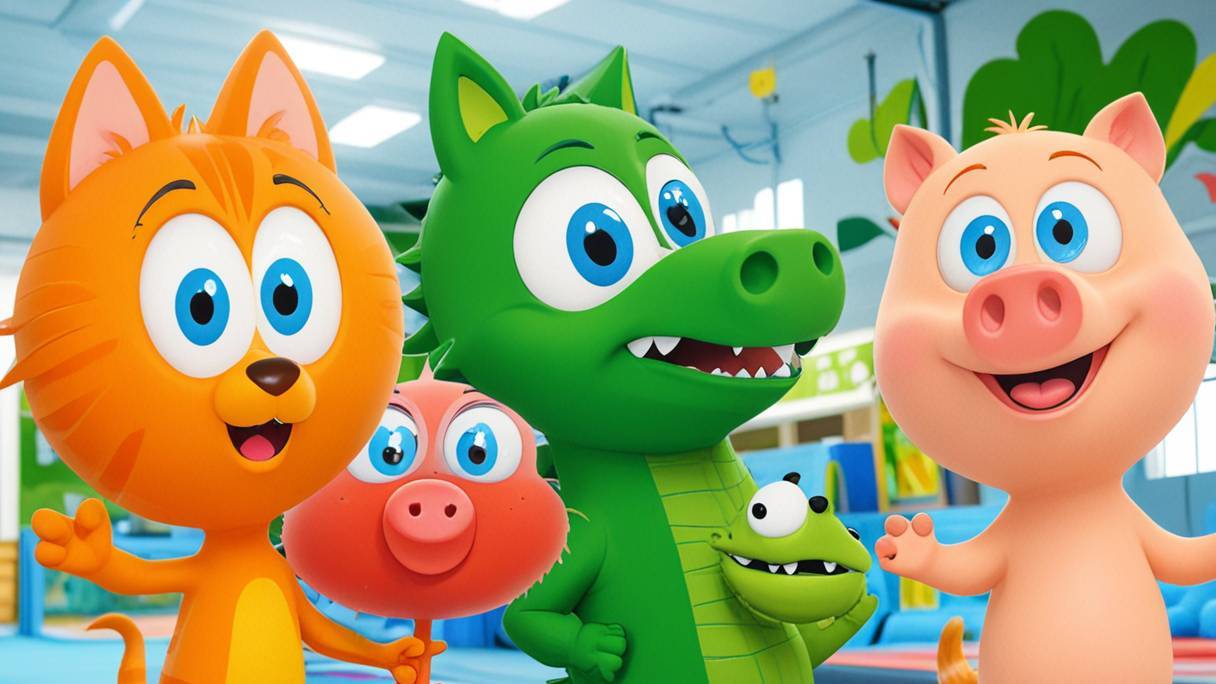 Котенок Кордэ с друзьями в батутном парке | Мультики для детей | Прыжки | Развлечения | Веселье