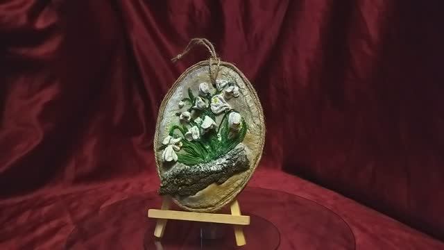 Панно из соленого теста "Подснежники"