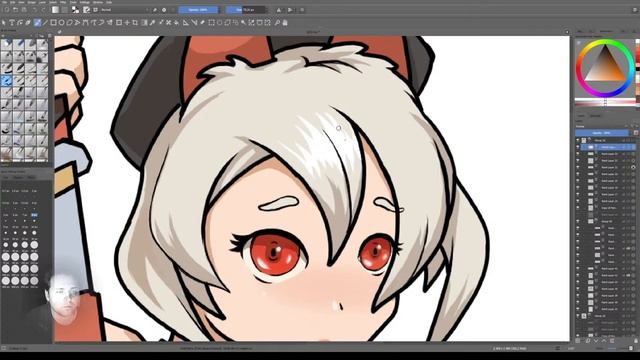 как нарисовать Кошко-тянку в крита