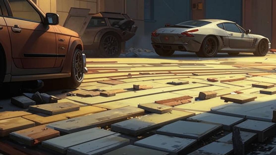 Укладка тротуарной плитки под авто