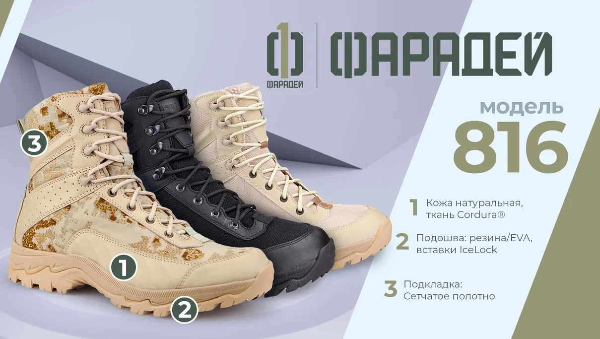 Облегченные ботинки с высоким берцем – модель 816