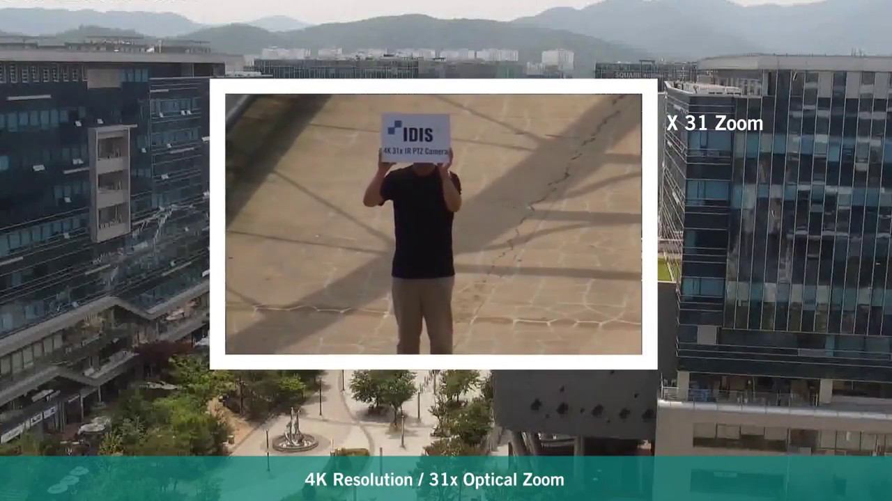 Демонстрация работы 4K PTZ камеры IDIS с 31-кратным оптическим зумом и ИК подсветкой