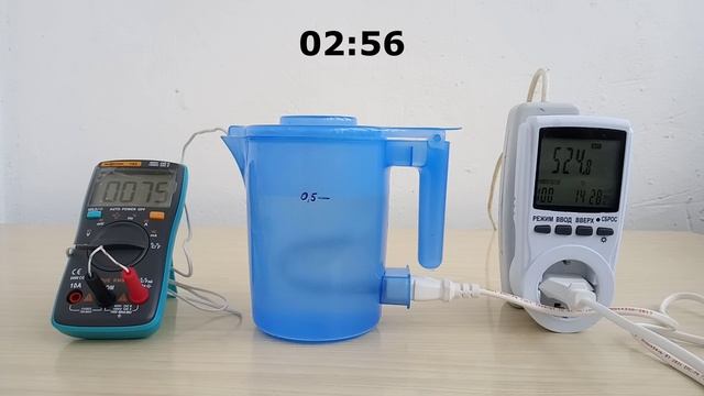 Тестирование электрочайника Капелька GOODHELPER KP-A11. Закипание воды объёмом 0,5 литра