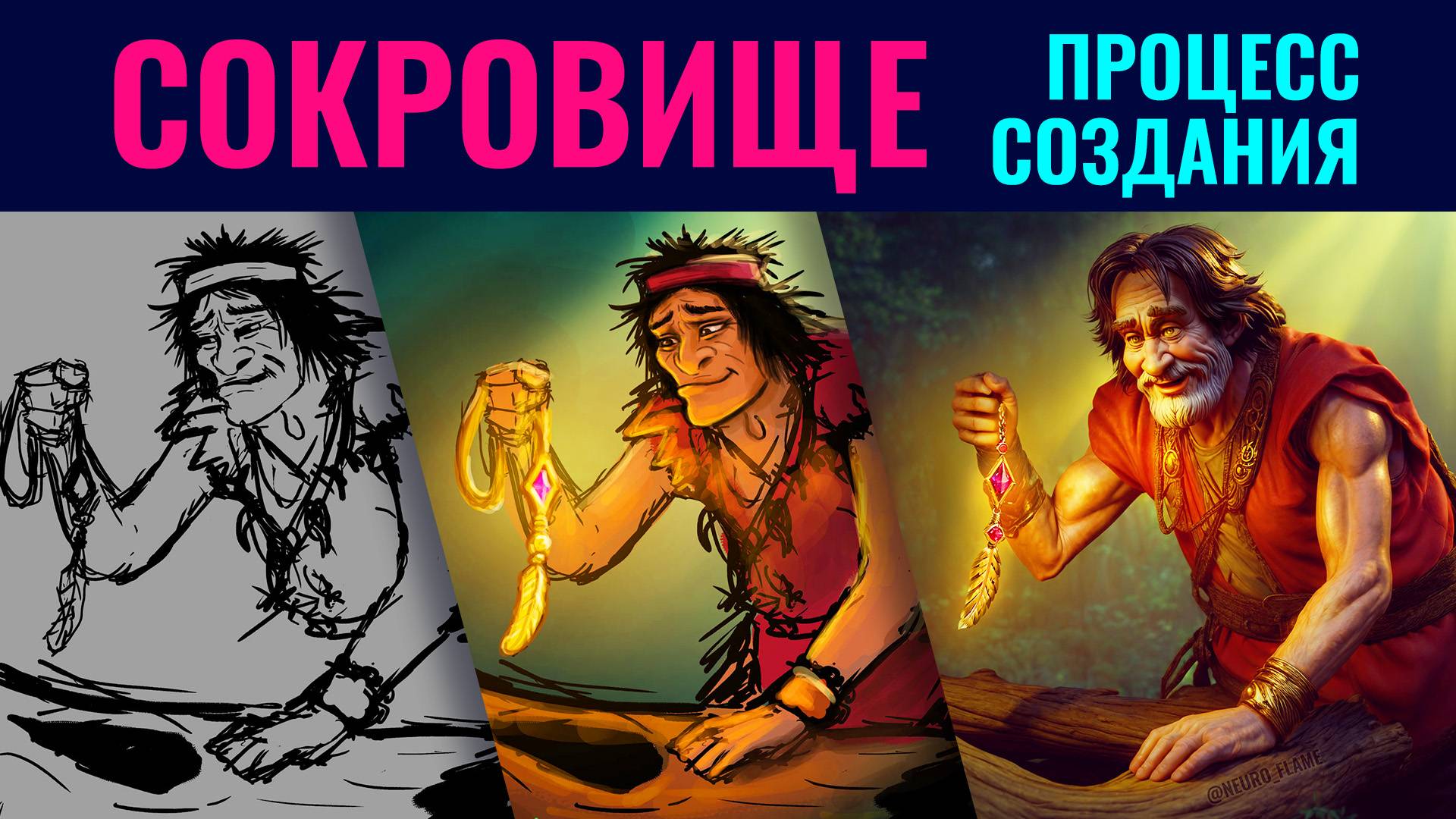 Процессник.0002 | Photoshop + Stable Diffusion | Создание иллюстрации | 🔥Neuro_Flame🎸