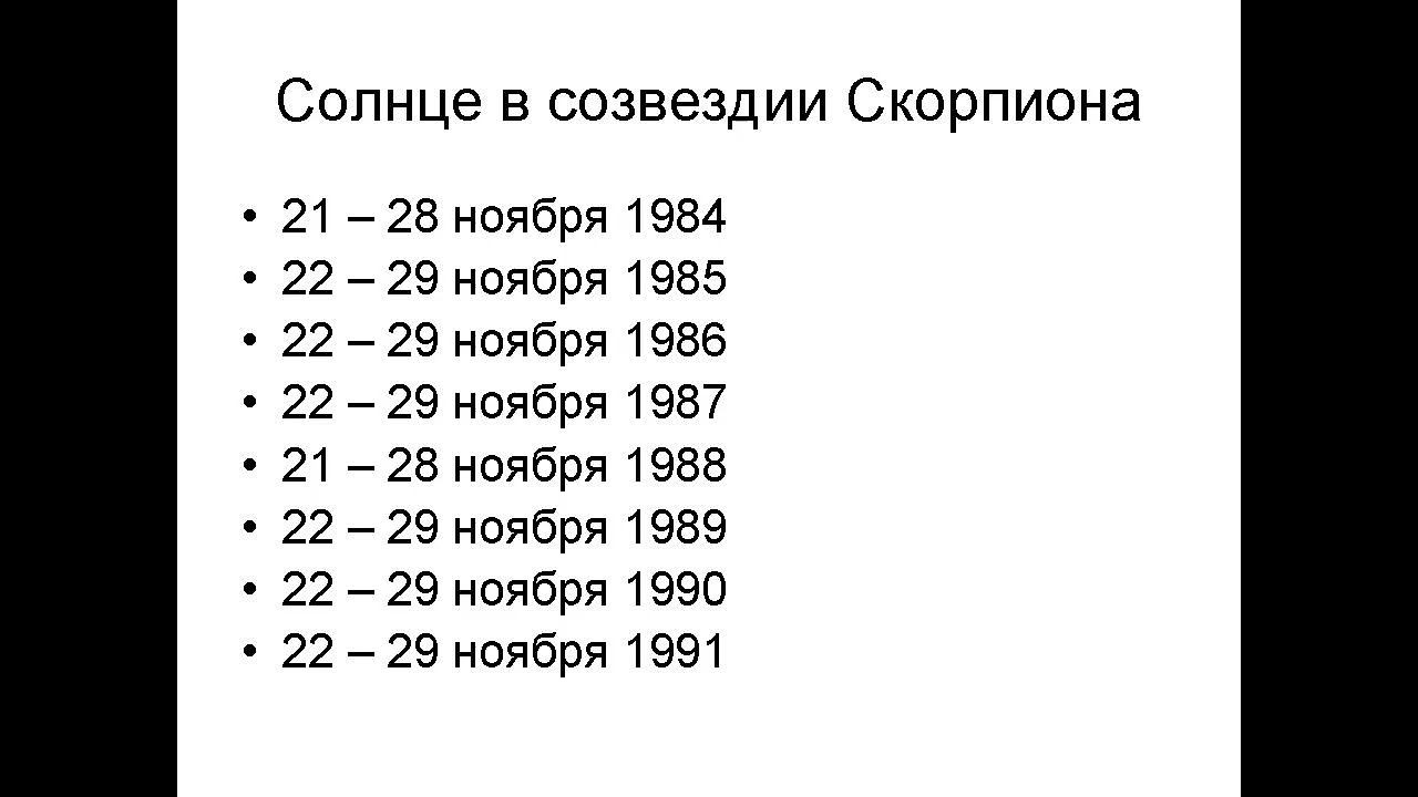 Солнце в созвездии Скорпиона