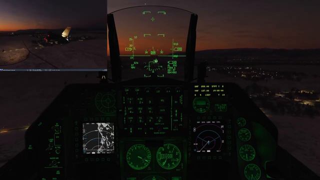 F-16C Вечерняя посадка Сухуми