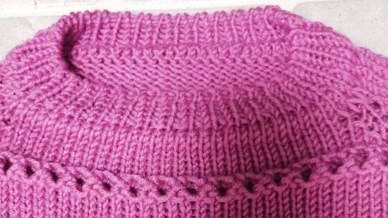 Связать свитер спицами, реглан сверху (узор горизонтальный ажур)