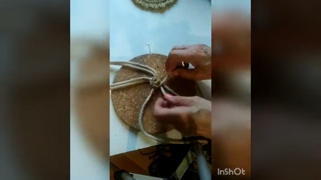 МК макраме начинающим. Салфетка по кругу часть 1 Как начать плетение по кругу. #макраме #салфетка