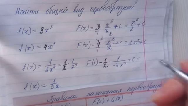 II правило нахождения первообразных функций