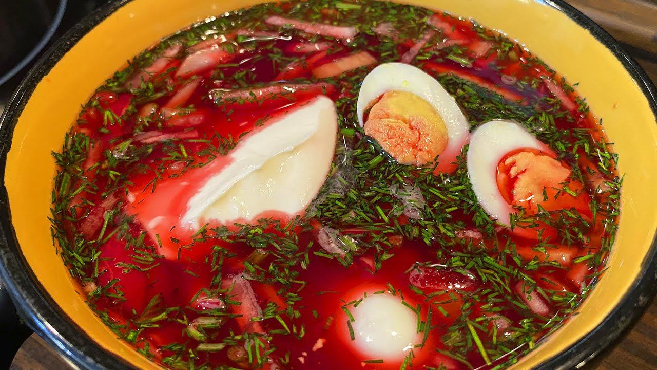 Холодный свекольник!  Охладись в жару!