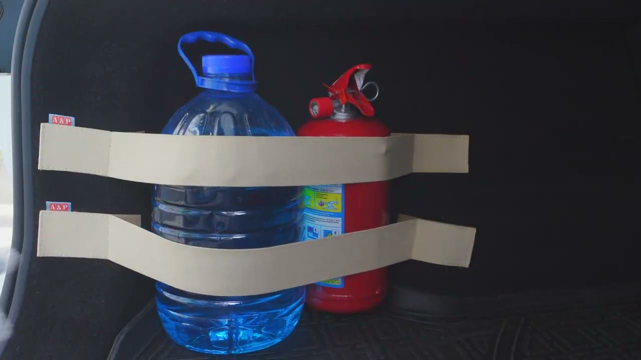 Багажные ремни (2 шт) для крепления вещей в автомобиле, цвет бежевый. Промо-ролик.