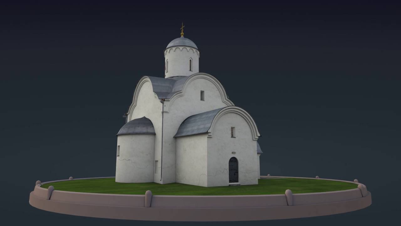 Создание 3D модели Церкви Успения на Волотовом поле, В. Новгород, для мобильного приложения MuByz