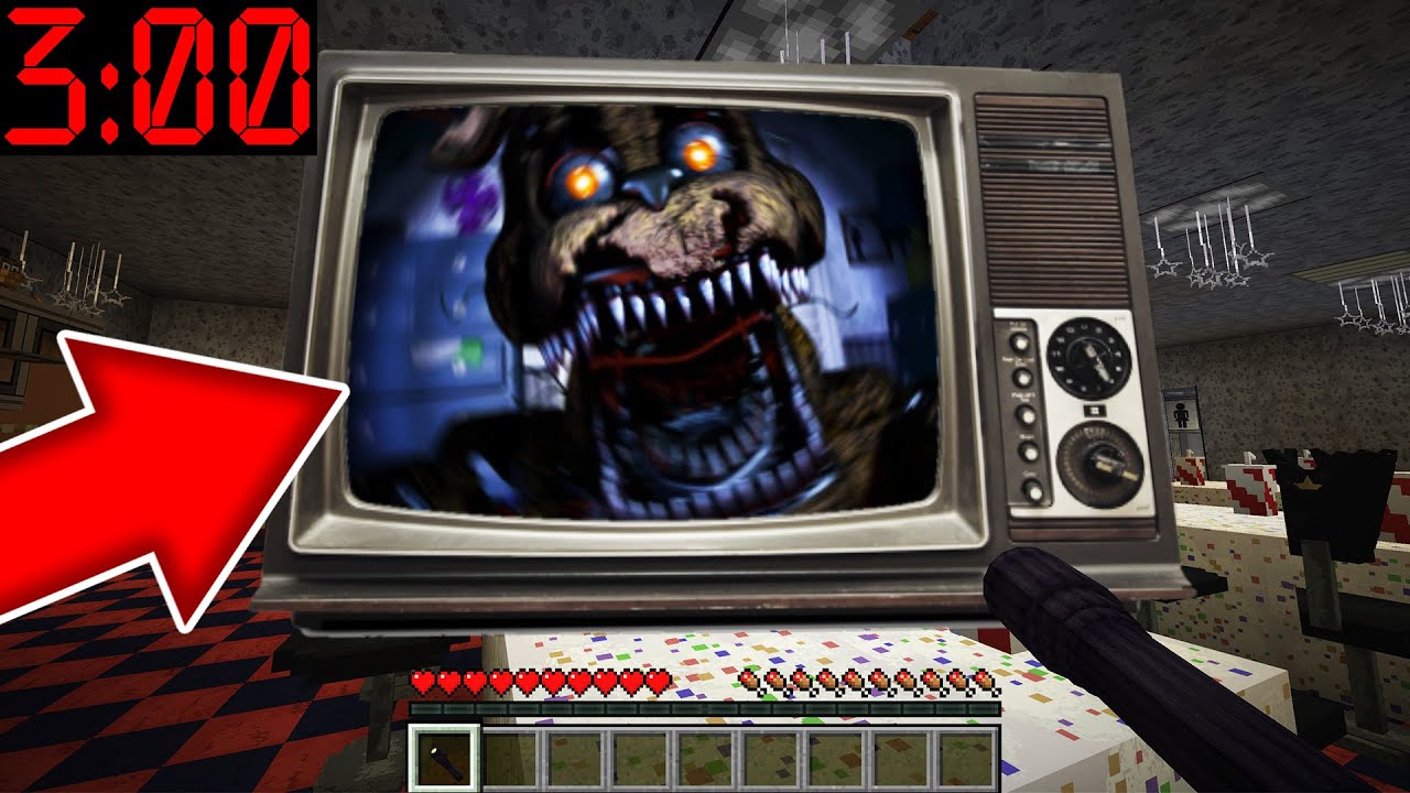 КОШМАРНЫЙ ФРЕДДИ в телевизоре в 3 ЧАСА НОЧИ в МАЙНКРАФТ ! FNAF MINECRAFT
