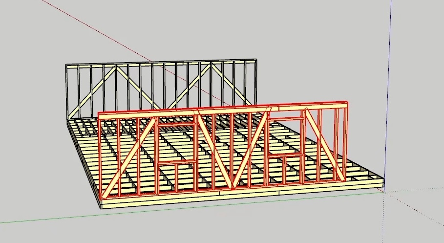 проект каркаса стены с оконным проемом sketchup wall frame project with a window opening in sketchup