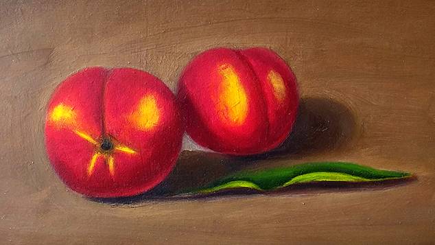 Картина маслом Персики. Живопись маслом