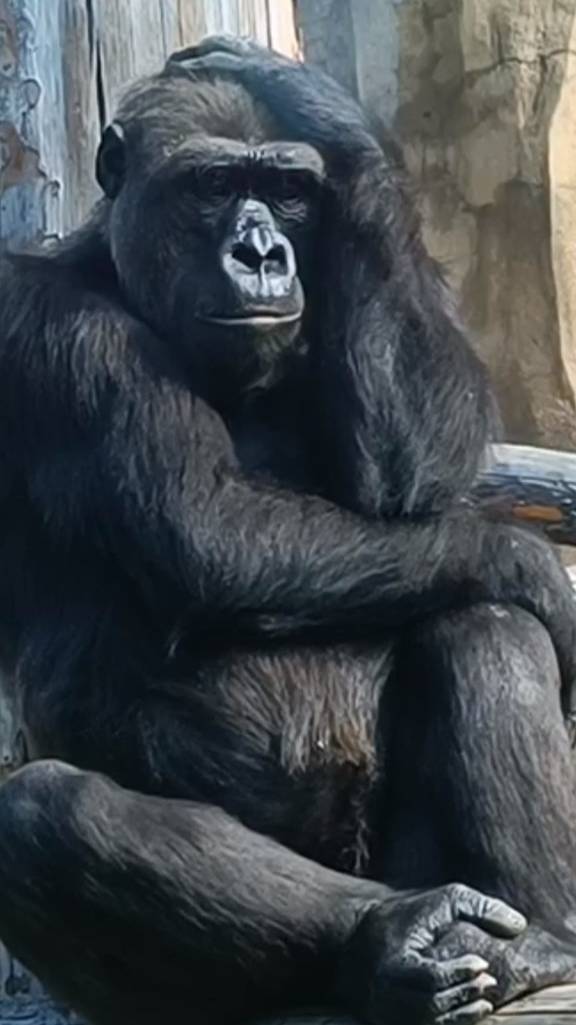 Горилла в Московском зоопарке.