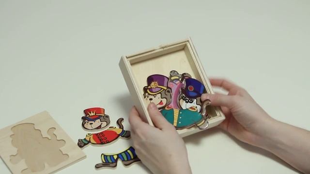 Деревянный пазл "Обезьянка", серия "Пазл-бокс", ТМ "Чудо-Дерево"