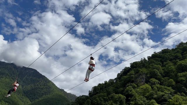 Тарзанка по пути к озеру Рица #абхазия #bungee #достопримечательностиабхазии