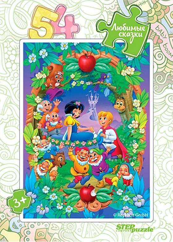 Пазл Белоснежка и 7 гномов, Любимые сказки - собираем пазлы для детей | Polinka-Vitaminka