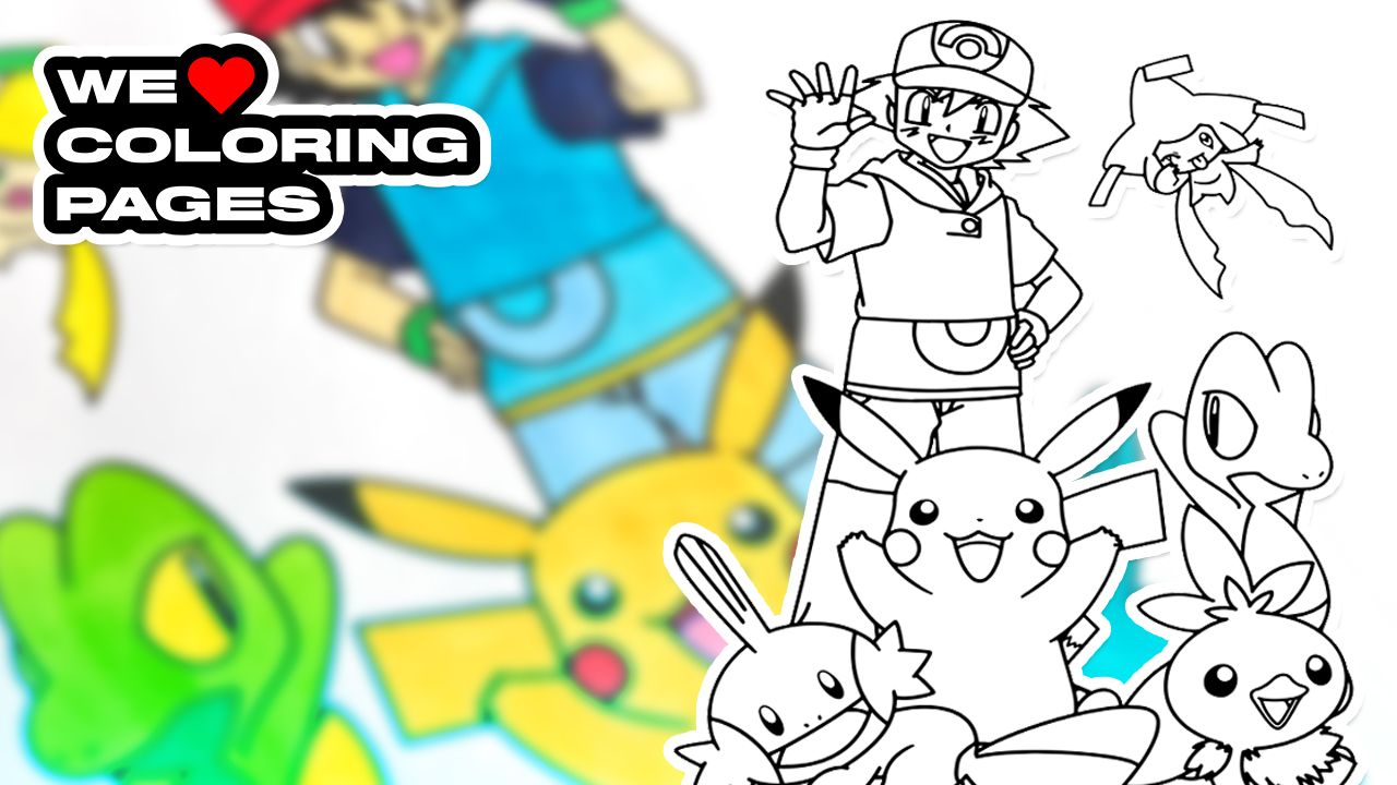 #27 Эш с Друзьями Покемоны Пикачу Раскраска | МЫ ❤️ РАСКРАСКИ