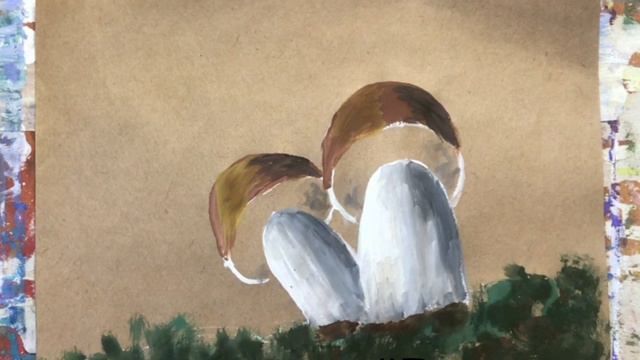 Идем за грибами! Урок закрытого клуба рисования для малышей и их родителей.