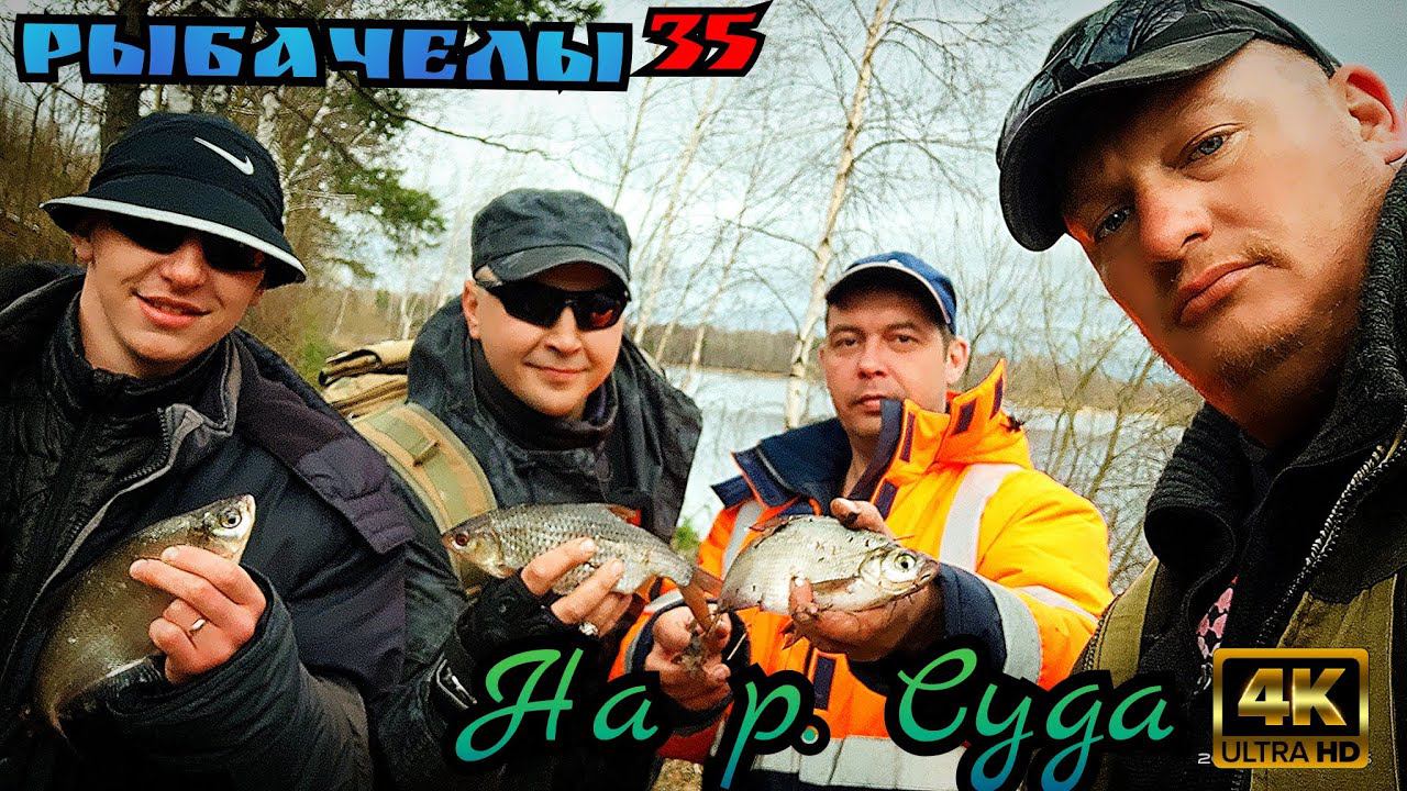 РыбаЧелы35 в"4К"с фидерами на р.Суда!!! 2-я рыбалка в сезоне 2022г.Охота на Синца и Сорогу в Апреле!