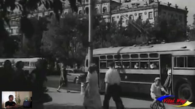 Днепропетровск 1956 вид с высоты и строительство "сталинок" у вокзала