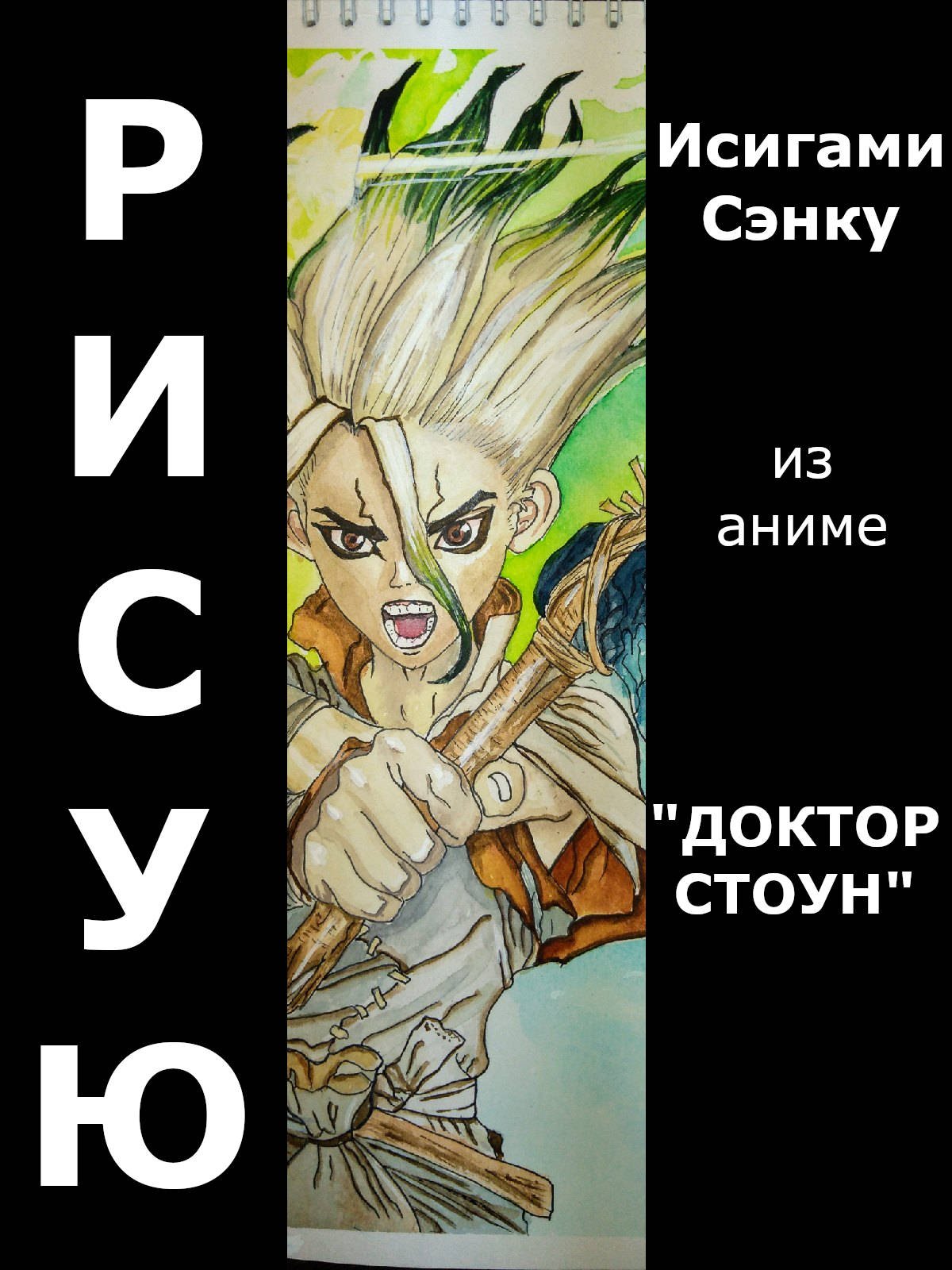 Фан. Арт. на  Исигами Сэнку из аниме "Доктор Стоун"
