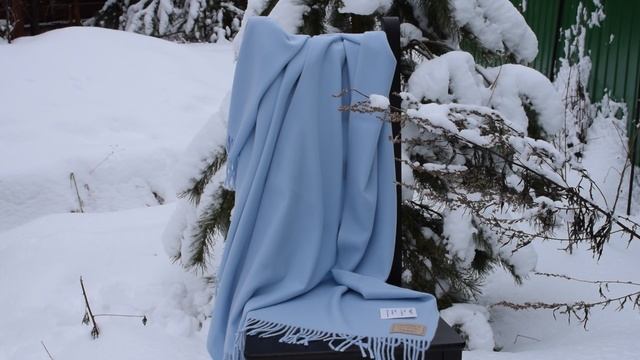 Плед из шерсти ягненка Rebent Blau
