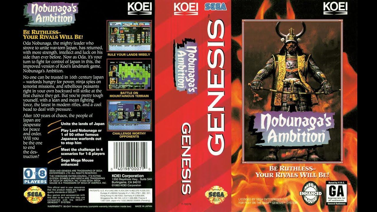 Посмотрим на Nobunaga's Ambition (SEGA). Цива от KOEI?