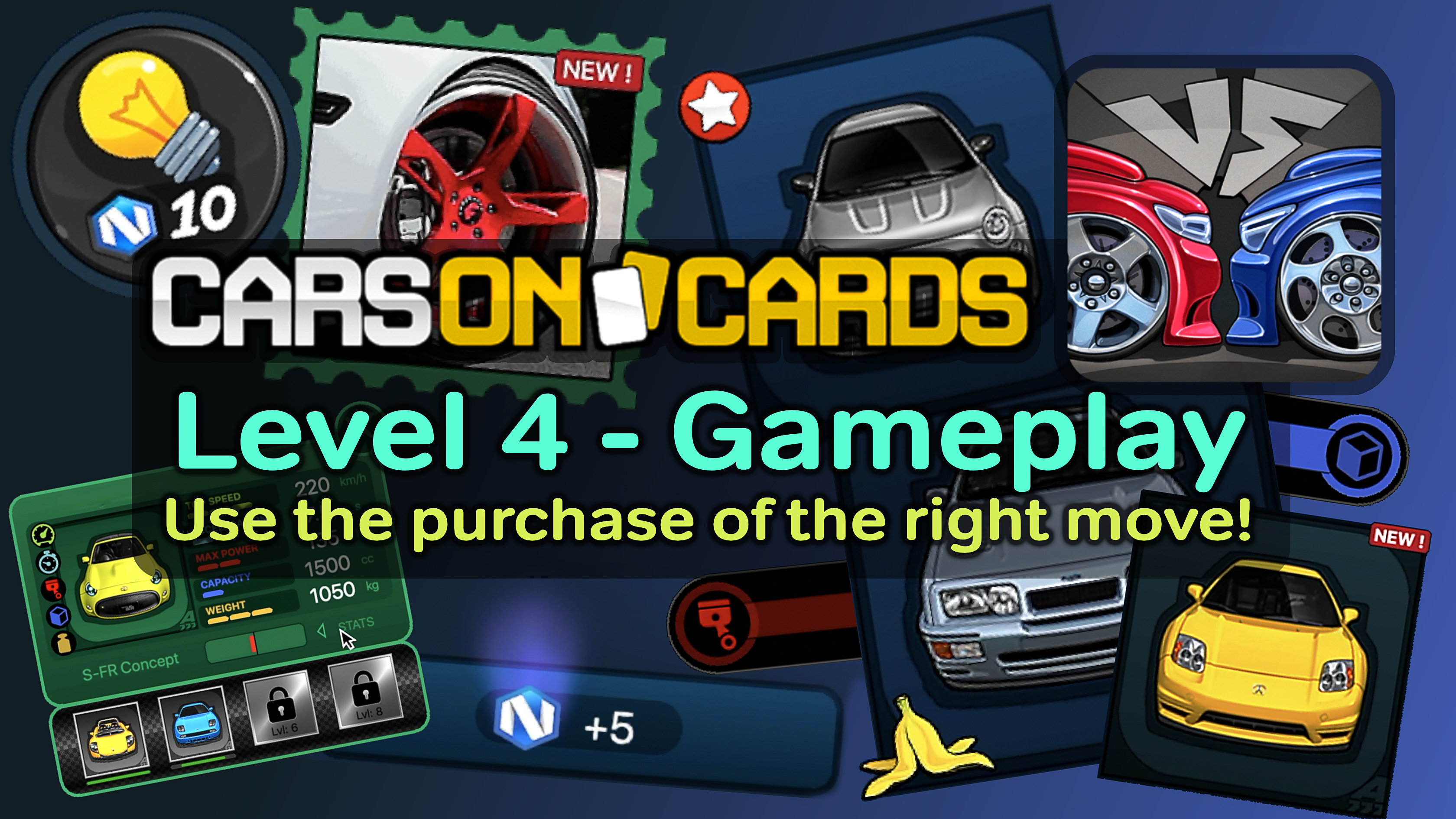 Cars on Cards - Геймплей с автомобилями 4 уровня - Приобретем и используем покупку правильного хода.