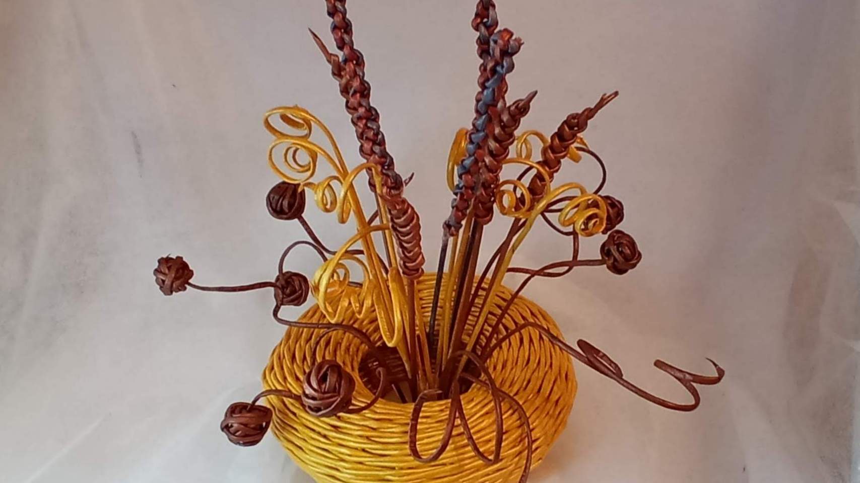 МК. Икебана для золотой вазы из бумажной лозы. #32