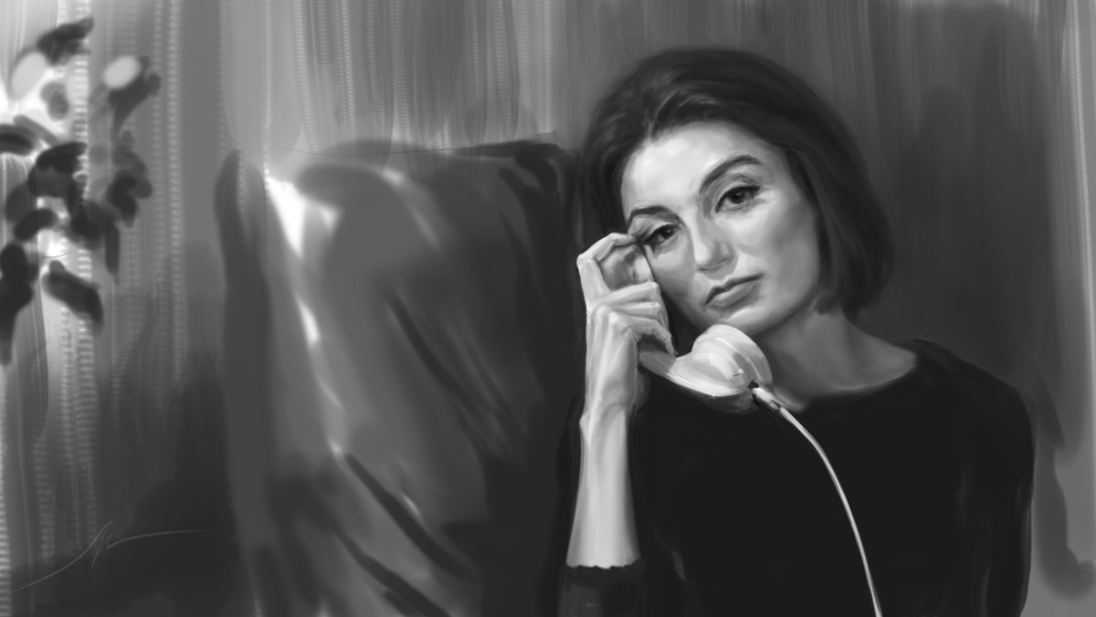 Художник Божена Доду. Процесс рисования портрета Анук Эме. «Мужчина и женщина».