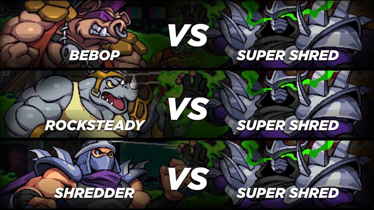 Bebop, Rocksteady, Shredder vs. Super Shredder | TMNT Shredder's Revenge DLC