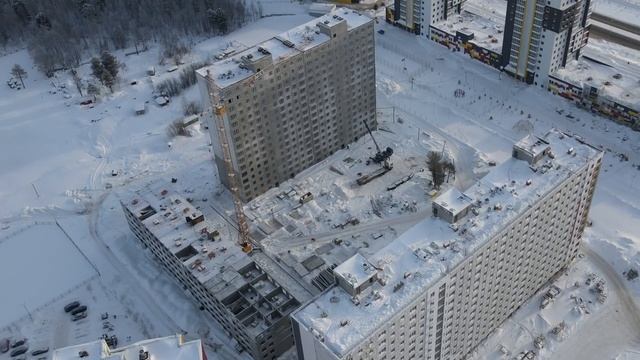 Ход строительства ЖК "За ручьём", дом №4, г. Сургут. Февраль 2022 год.
